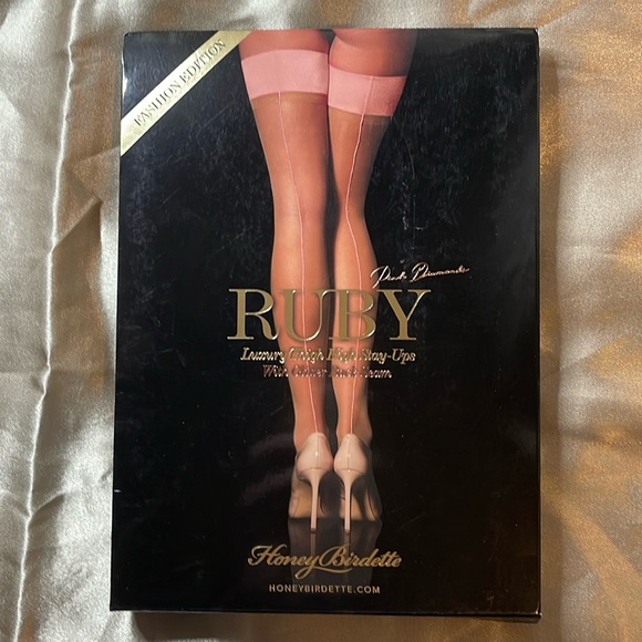 Honey Birdette | Accessories | Honey Birdette Ruby Pink Diamond Thigh High Stockings | Poshmark